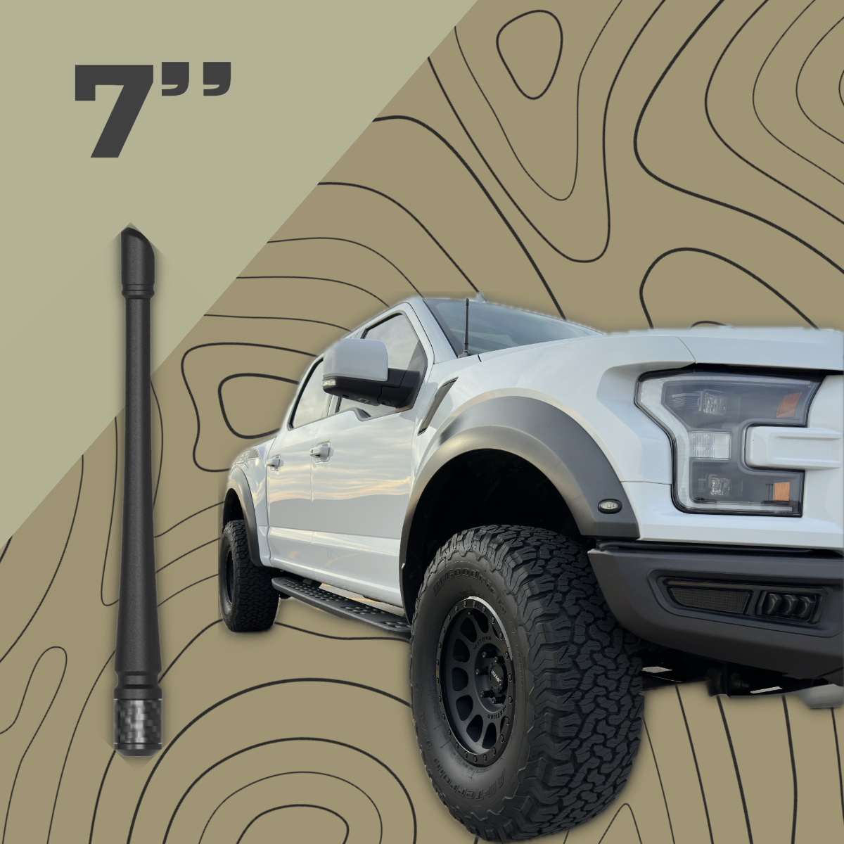 OffroadUp 7” 2009-2024 F150 Shorty Antenna – Offroad Upgraded